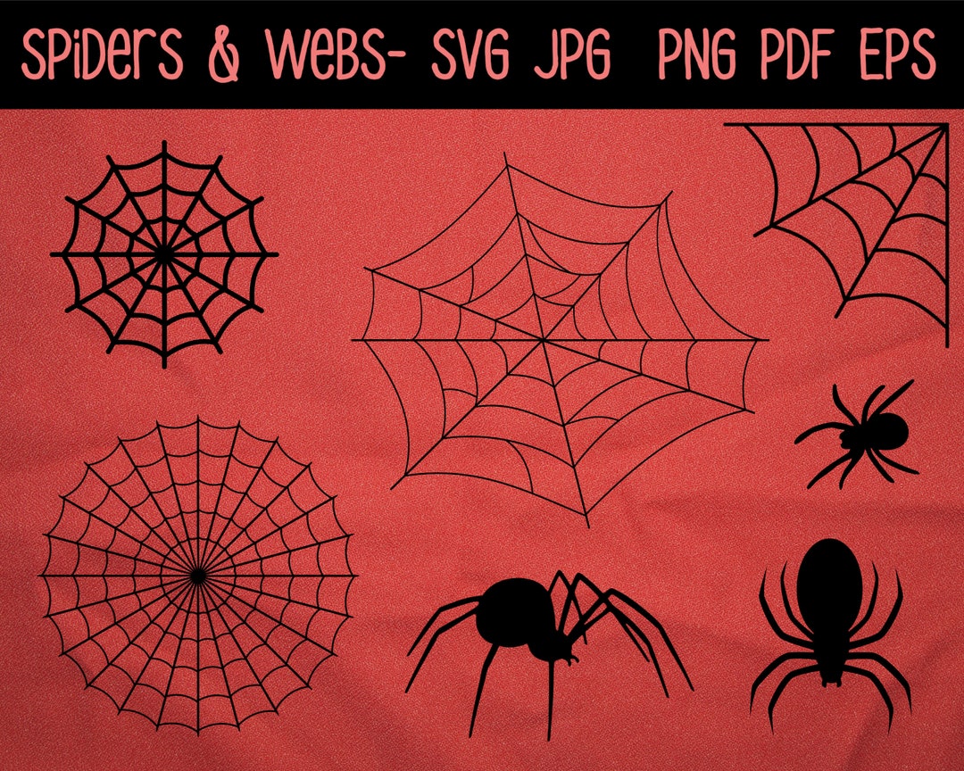 Spiders & Webs Clipart Bundle - Svg, Pdf, Png, Jpg, Eps Digital Cut ...