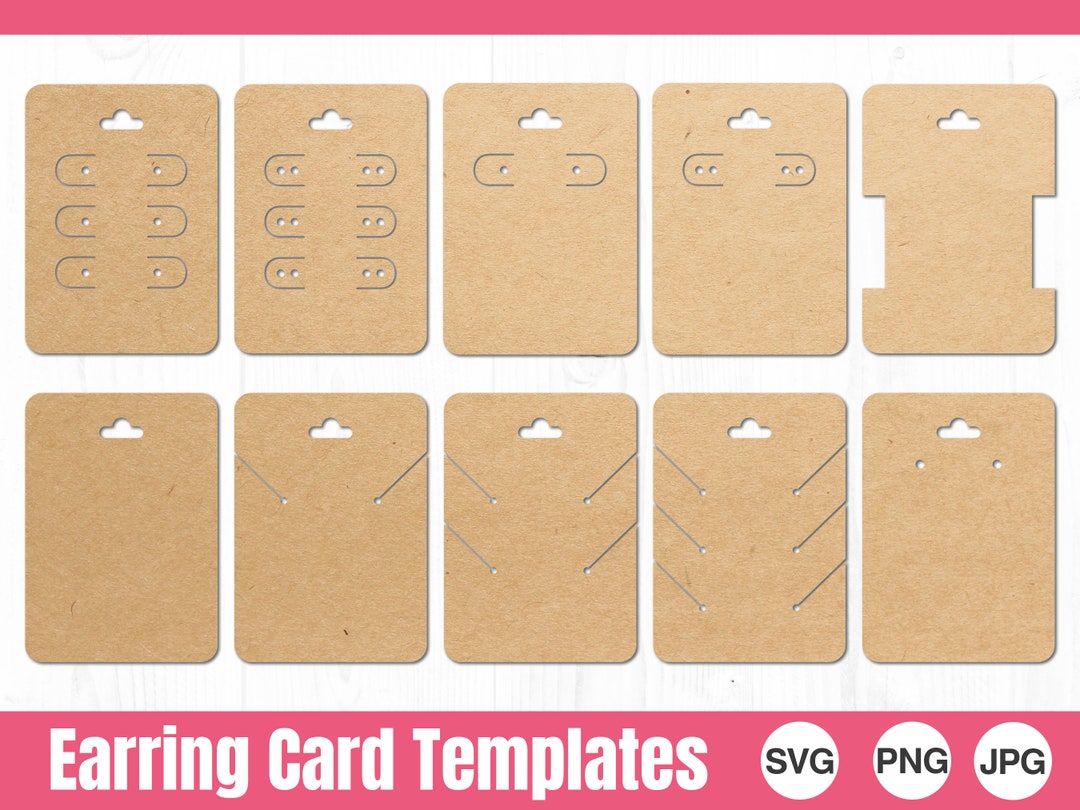 Earring Card Templates, SVG, PNG, JPG, Commercial Use, Instant Download ...