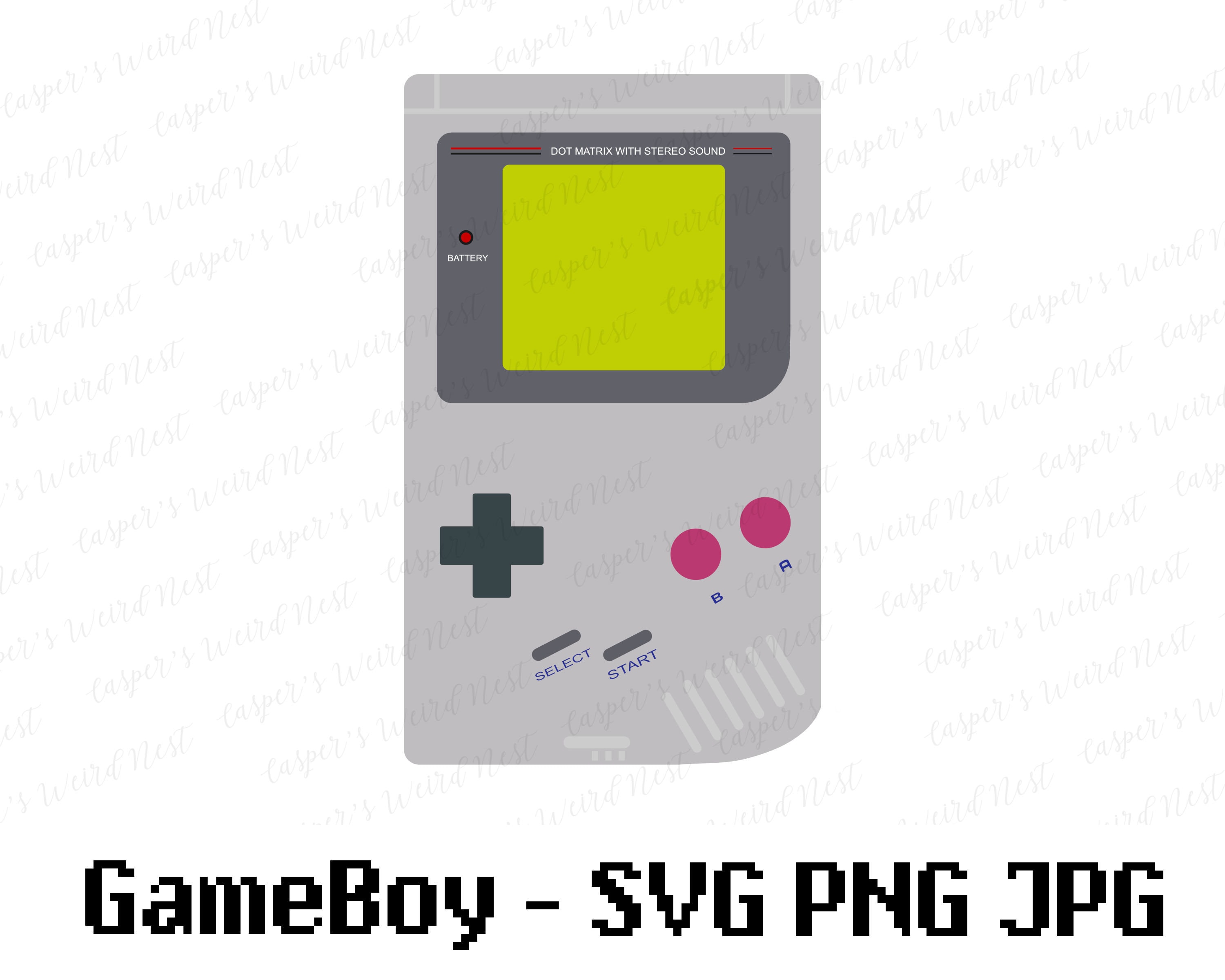 Gameboy SVG PNG JPG digital cut files Instant Download | Etsy
