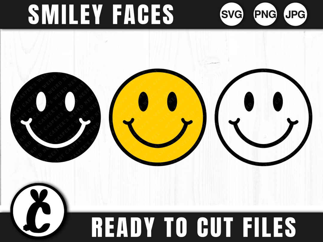 Smiley Faces - SVG, PNG, JPG - Commercial Use, Instant Download ...