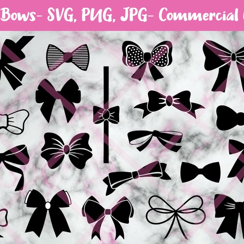 Hair Bow / Bowties Clipart Bundle SVG PNG JPG Digital Cut - Etsy
