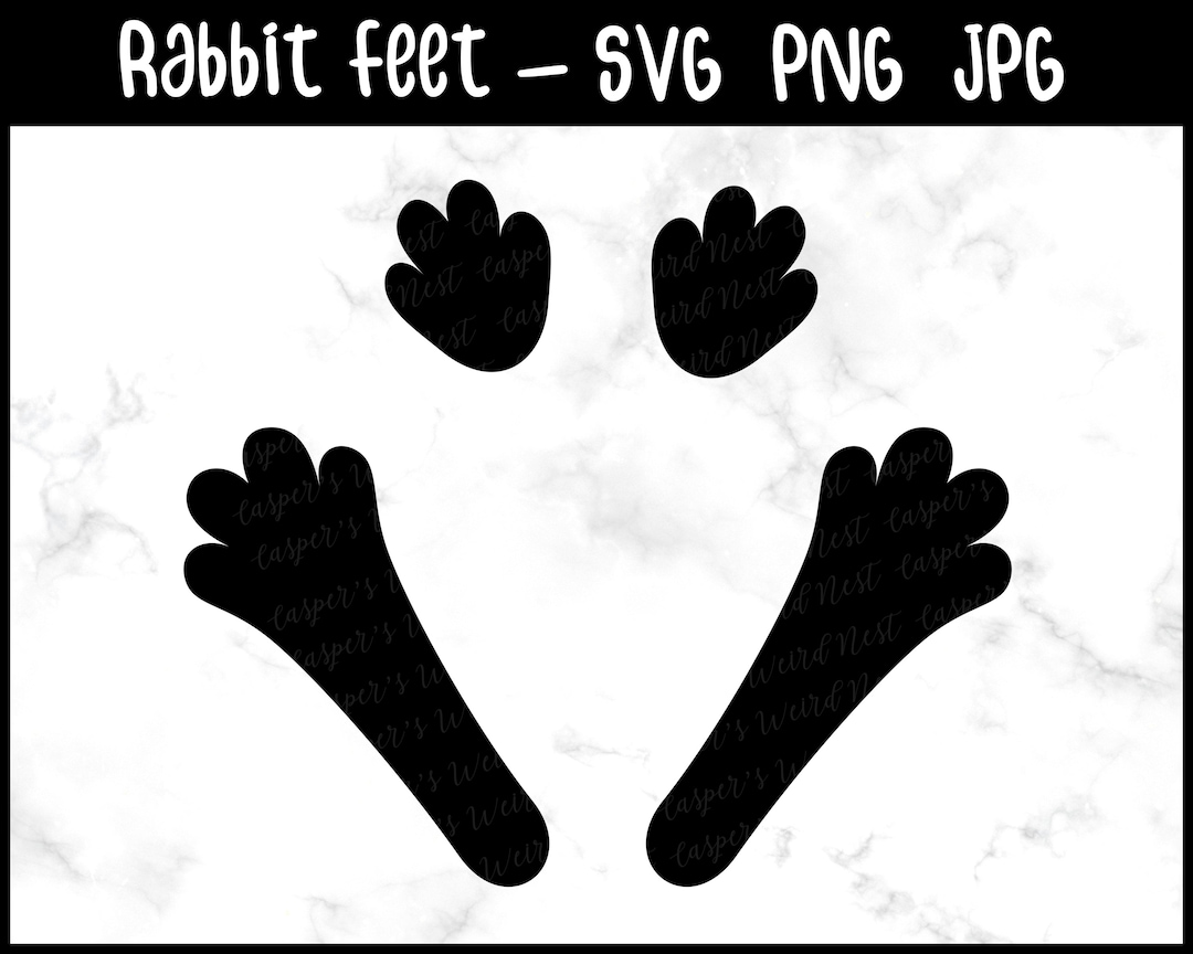Rabbit Footprints - SVG, PNG, JPG - Commercial Use, Digital Cut Files ...