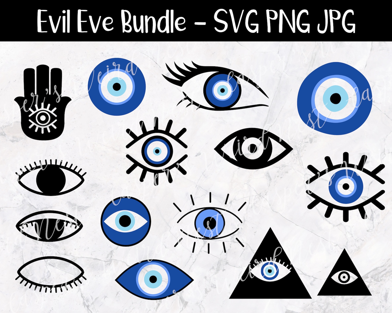 Evil Eye Bundle SVG PNG JPG Digital Cut File Commercial - Etsy