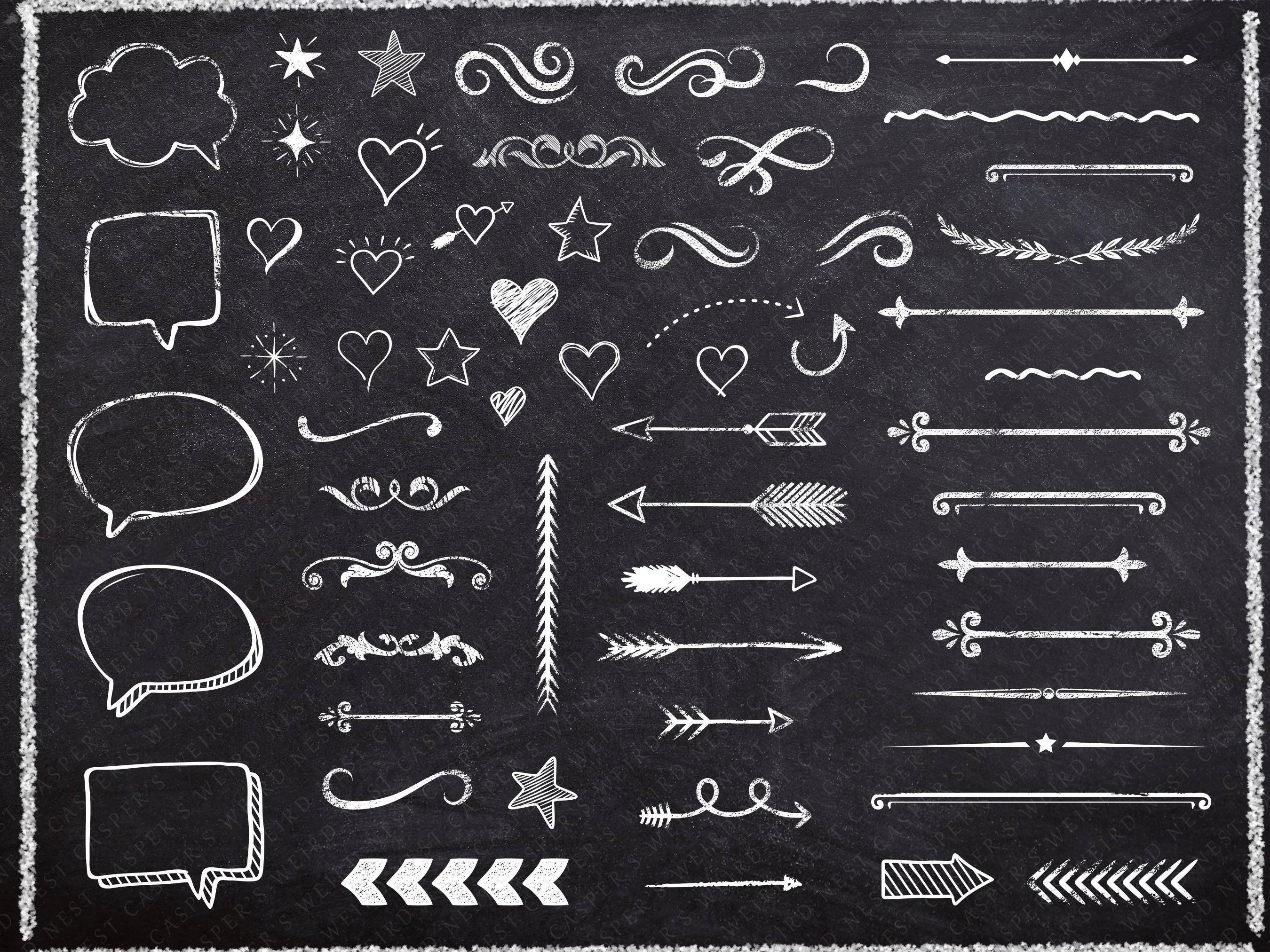 Chalkboard Bundle: SVG & PNG (not Font) Digital Cut File, Commercial ...