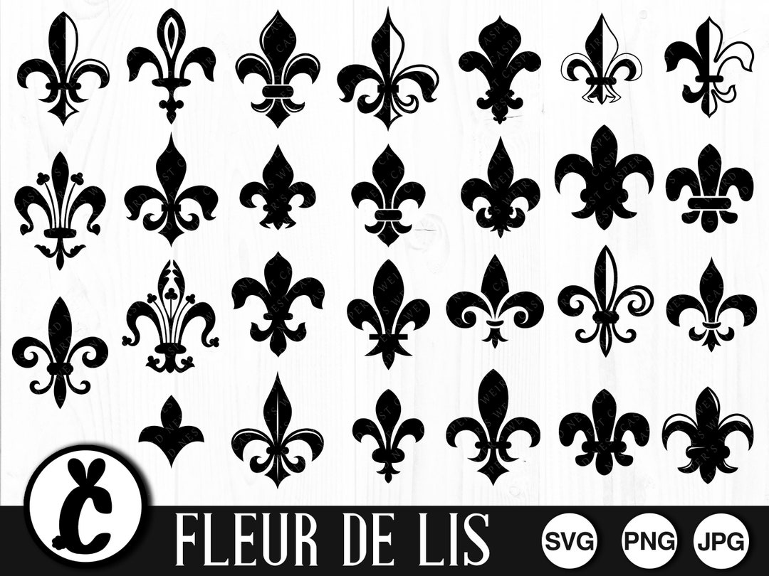 Fleur De Lis - SVG, PNG, JPG - Digital Cut File, Commercial Use ...