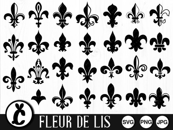 Fleur De Lis SVG PNG JPG Digital Cut File Commercial - Etsy