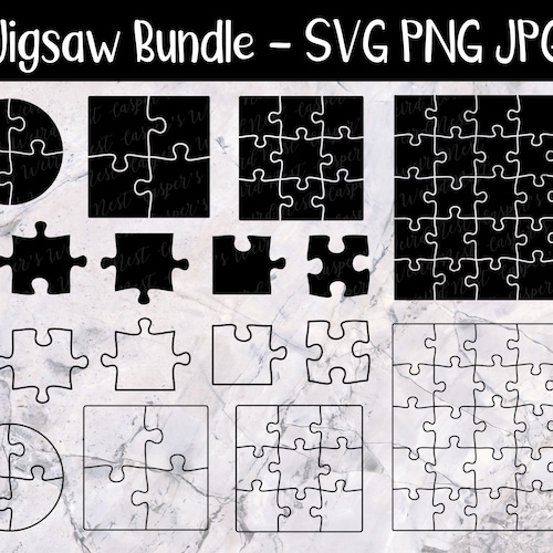 Jigsaw Pieces Bundle SVG PNG JPG Commercial Use Instant - Etsy UK