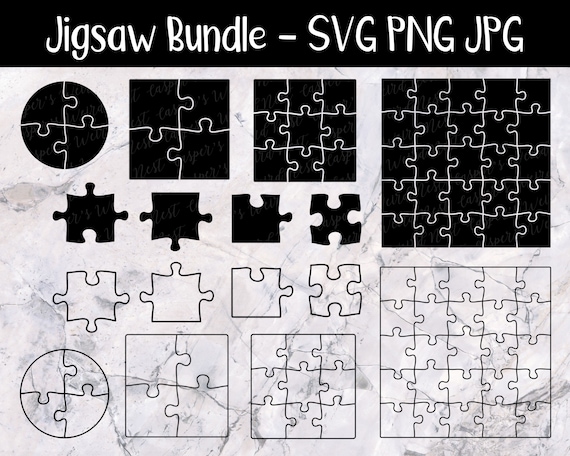 Jigsaw Pieces Bundle SVG PNG JPG Commercial Use Instant - Etsy