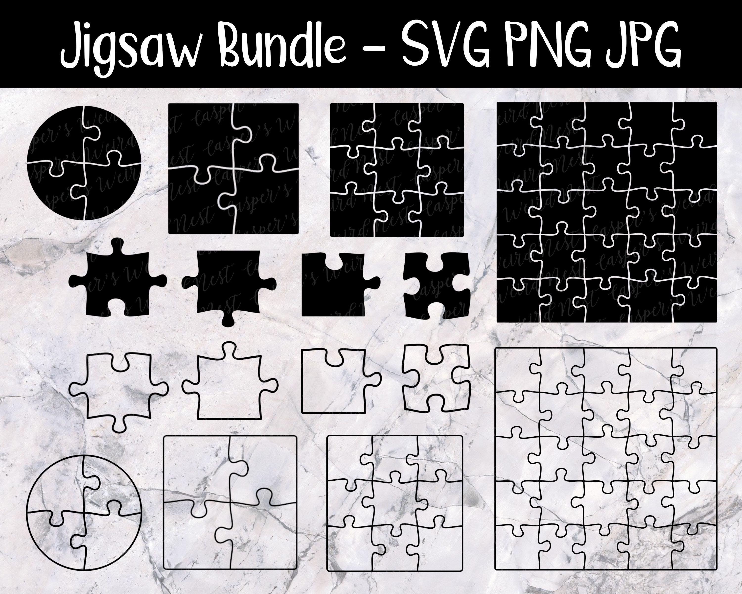 Jigsaw Pieces Bundle SVG PNG JPG Commercial Use Instant | Etsy