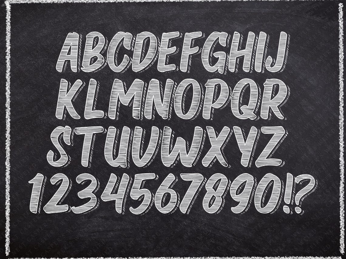 Chalkboard Bundle: SVG & PNG (not Font) Digital Cut File, Commercial ...