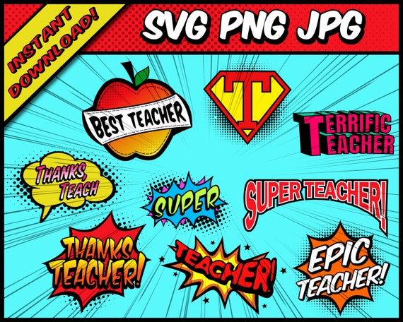 Teacher Appreciation Bundle SVG PNG JPG Digital Cut - Etsy