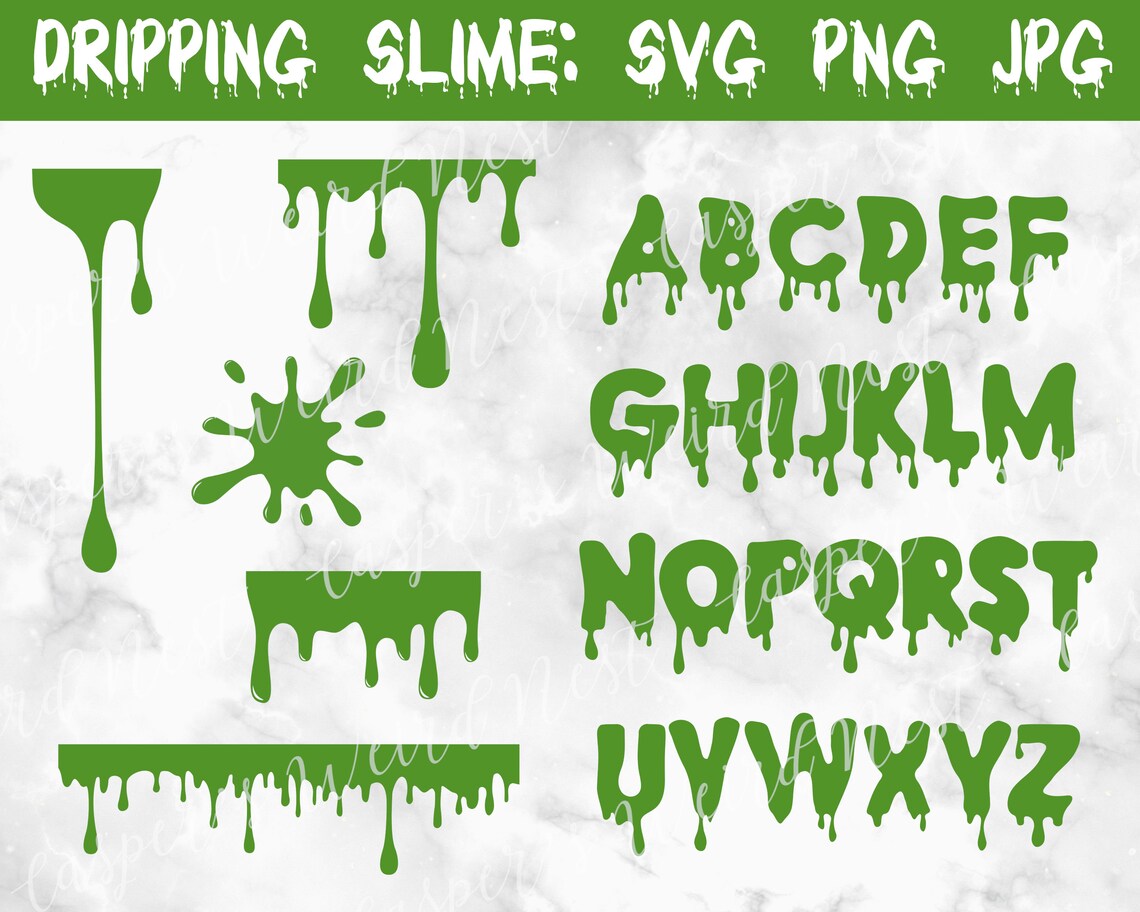 Slimey / Goo Drippy Bundle - SVG, PNG, JPG - Commercial Use, Instant ...