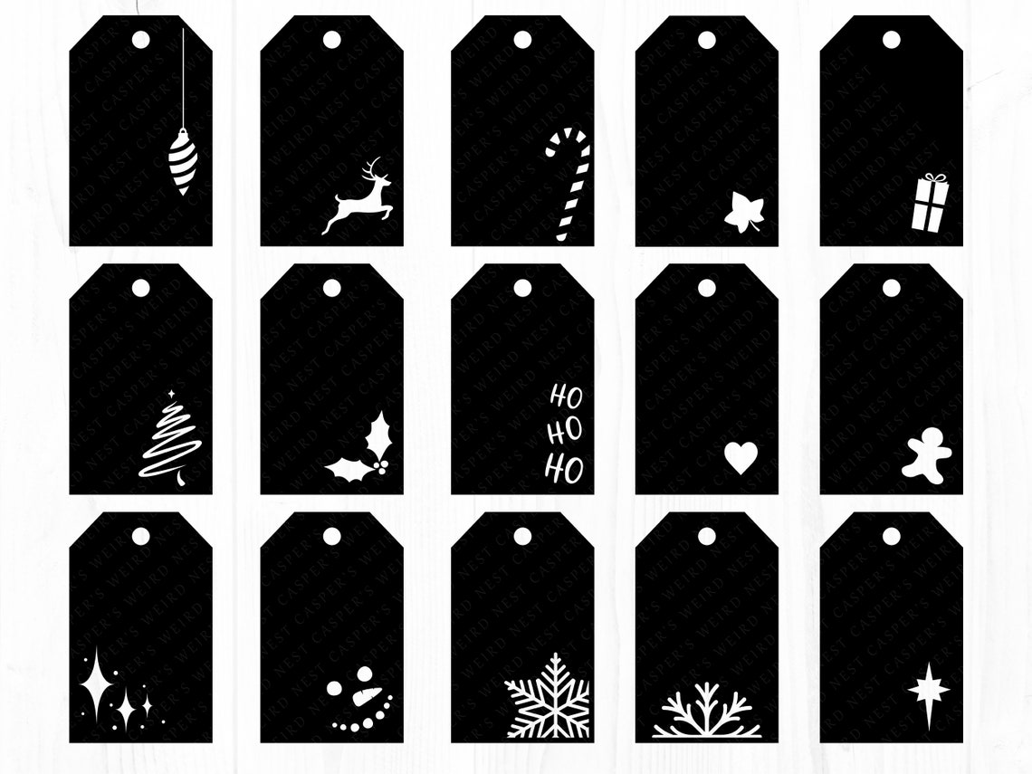 Christmas Gift Tag Templates - SVG, PNG, JPG - Commercial Use, Instant ...