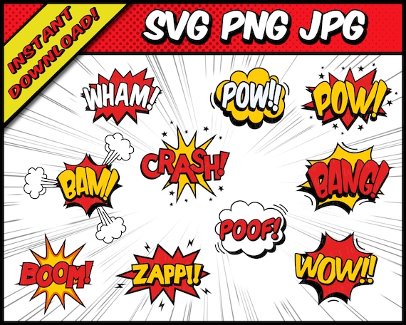 Design Comic Book Action Bubbles