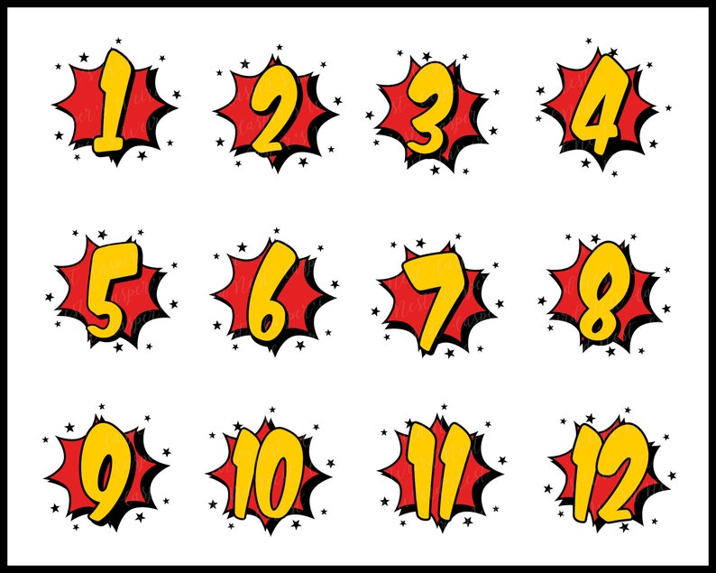 Comic Birthday SVG Bundle – Pop Art, Cartoon Cut Files (digital ...