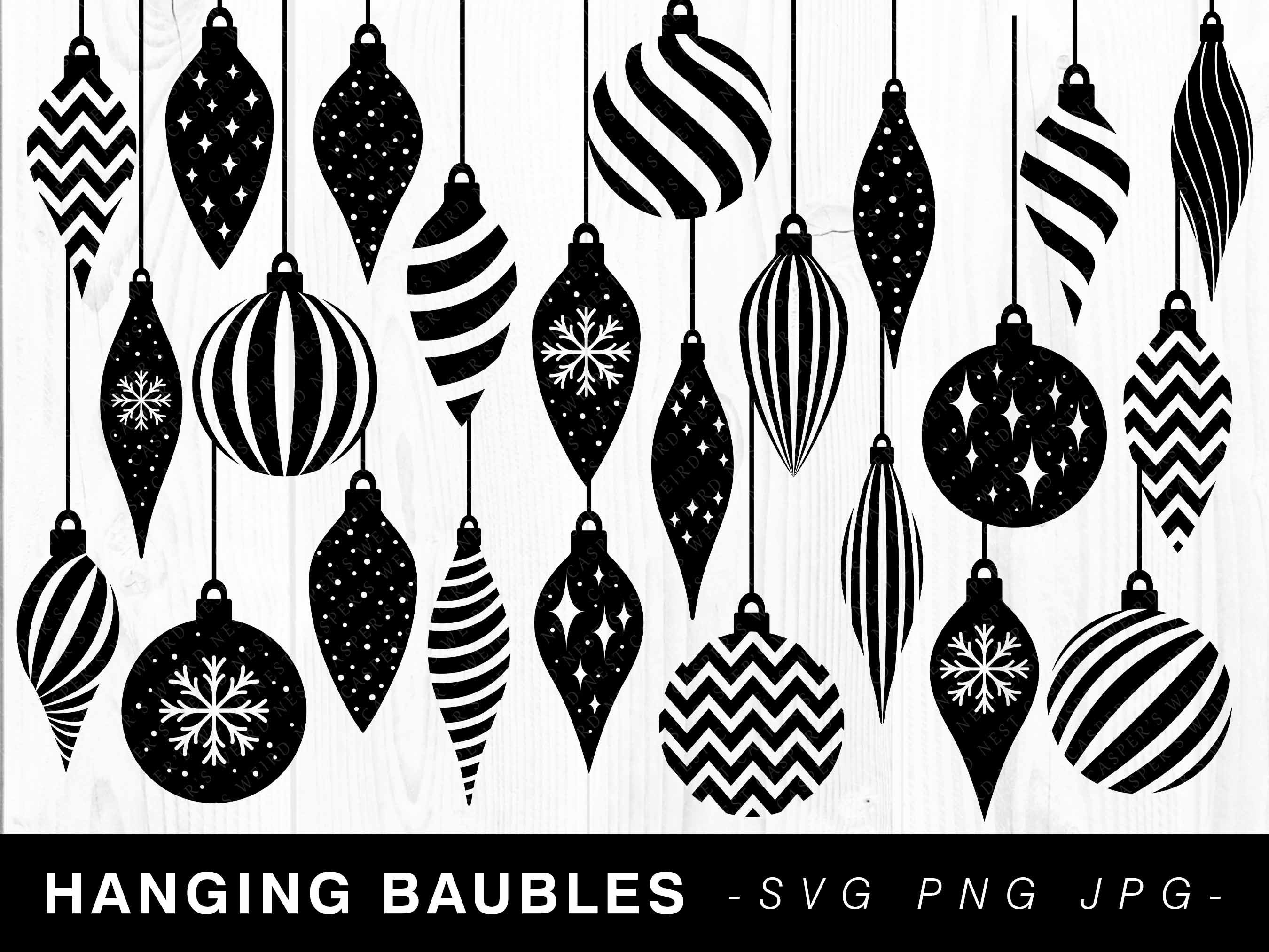 Hanging Baubles - SVG, PNG, JPG - Digital Cut Files, Ready to Cut ...