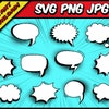 Comic Action Bubbles: Cartoon Clipart Bundle (SVG, PNG Digital Download ...