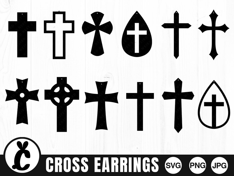 Cross Earring Templates SVG PNG Commercial Use Earring - Etsy