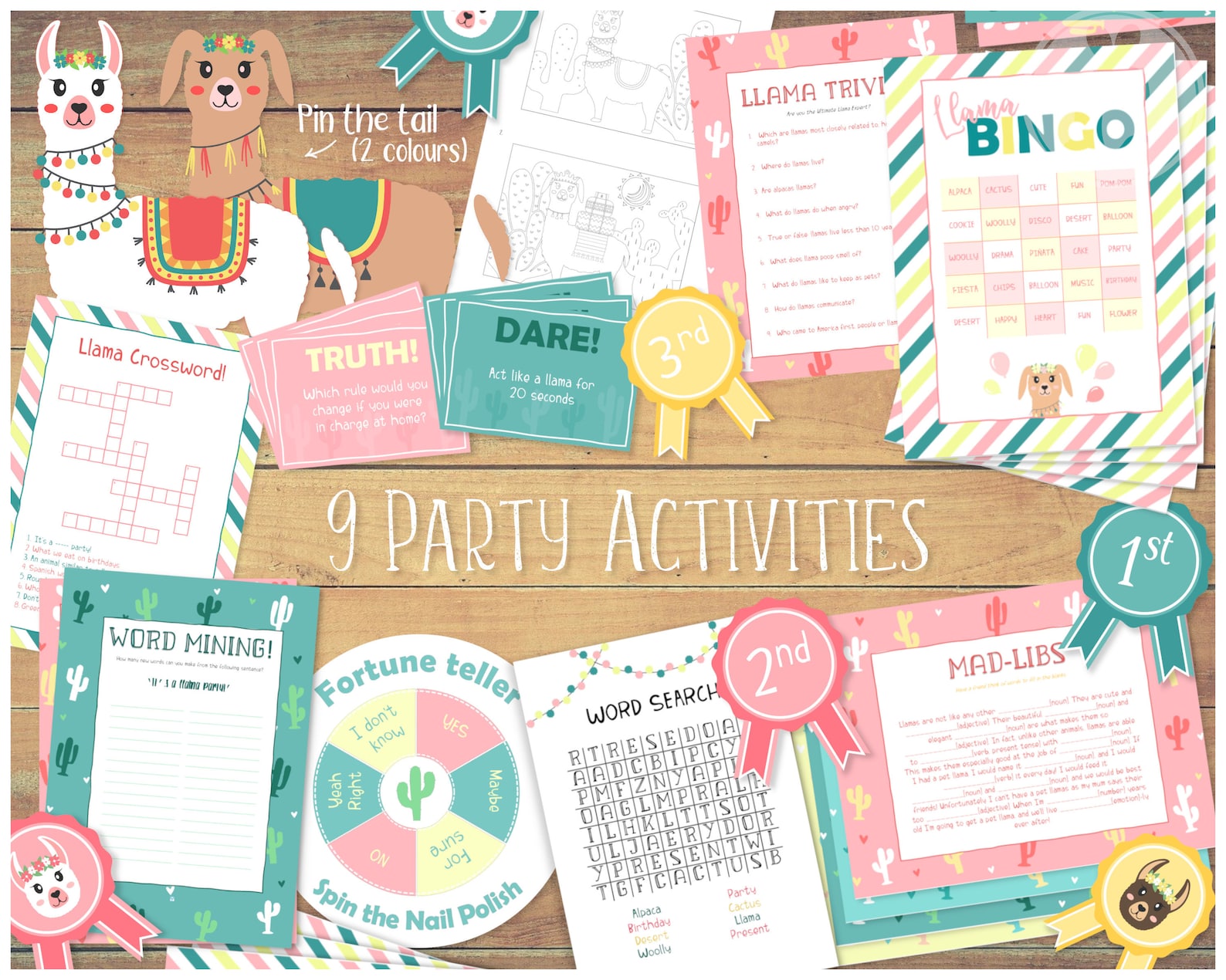 Printable Llama Themed Party Megapack Customisable | Etsy