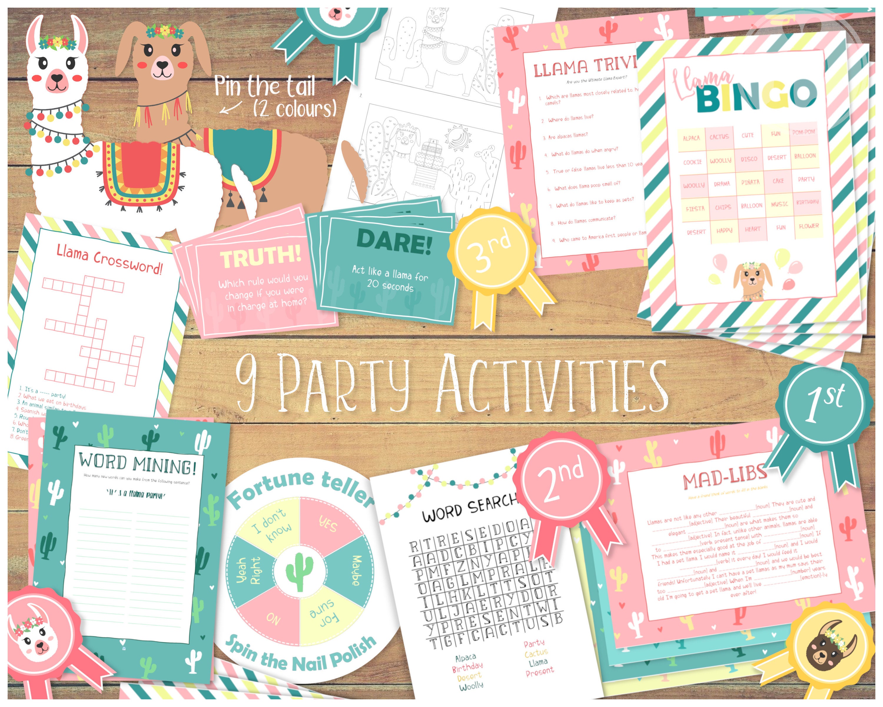 Printable Llama Themed Party Megapack Customisable | Etsy