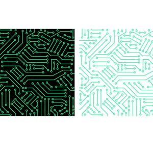 Seamless Circuit Board Patterns: SVG, PNG, JPG, Digital Cut File ...