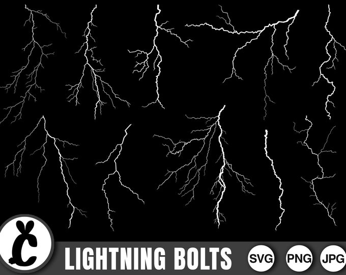 Lightning SVG Bundle 3 Lightning Clipart Lighting PNG - Etsy