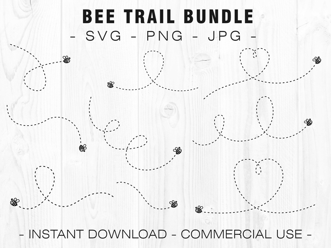 Flying Bee Trails - SVG, PNG, JPG - Commercial Use, Digital Cut File ...