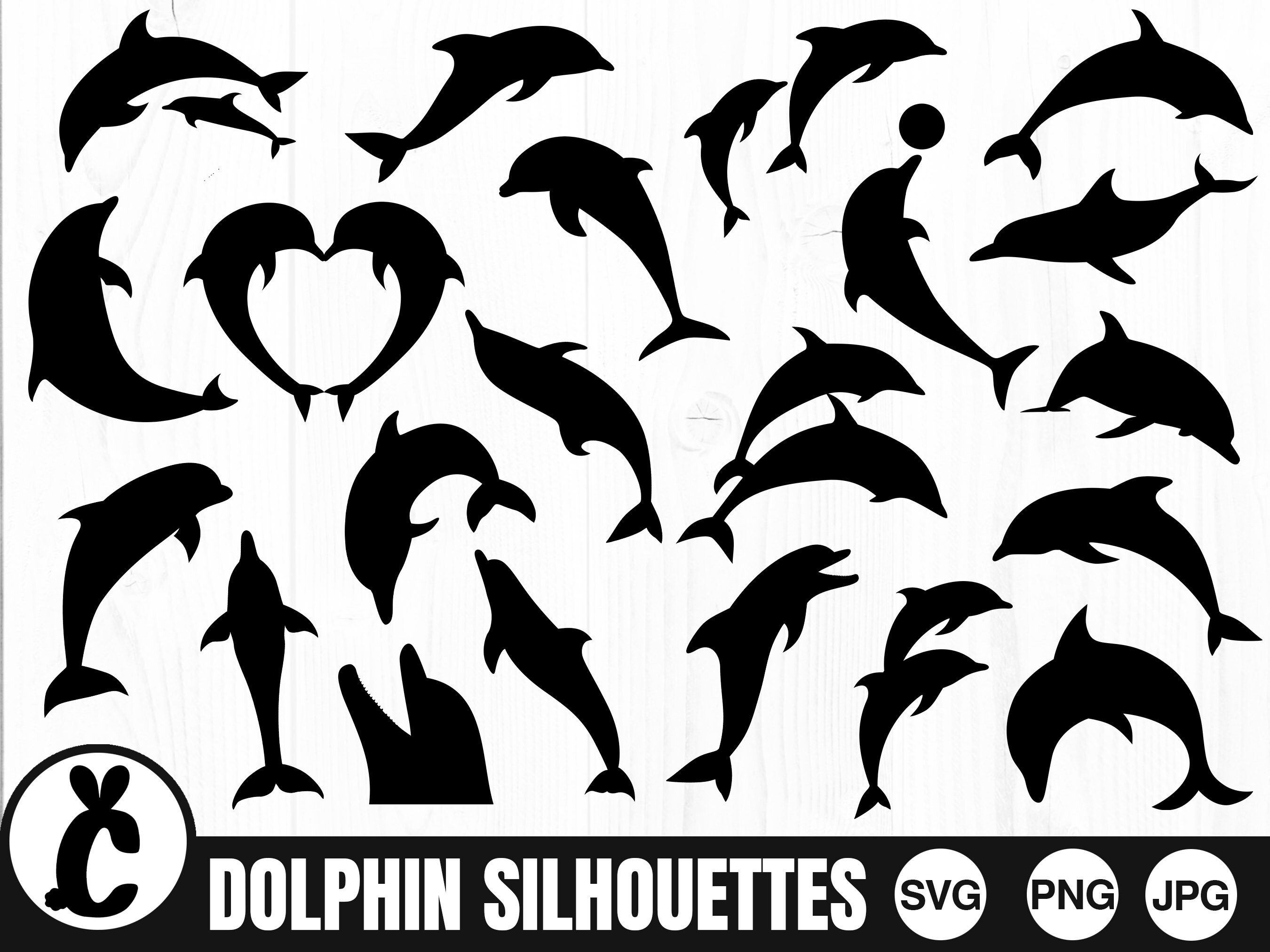Dolphin Svg Files SVG PNG JPG Commercial Use Shark Cut - Etsy Canada