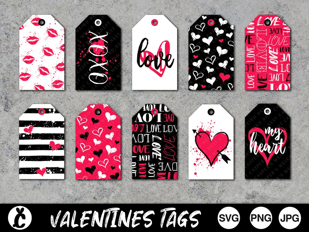 Funky Valentine's Day Gift Tags - Printable Designs (digital Download ...