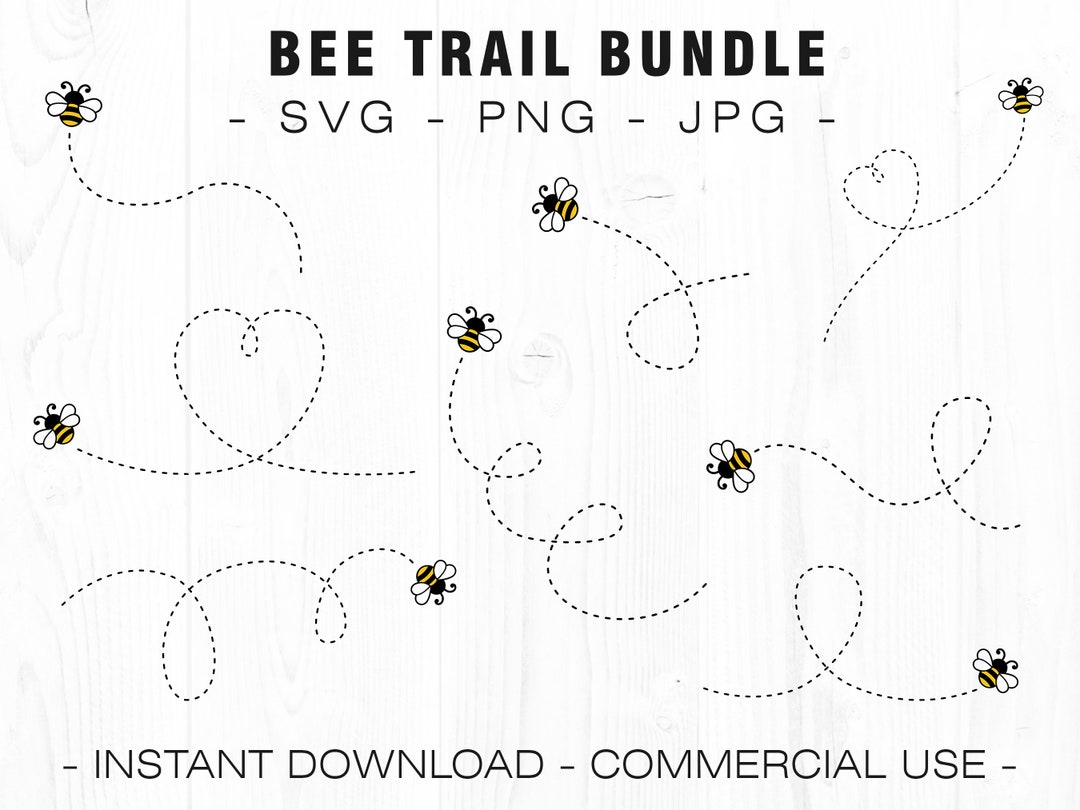 Flying Bee Trails 2 SVG PNG JPG Commercial Use, Digital Cut File ...