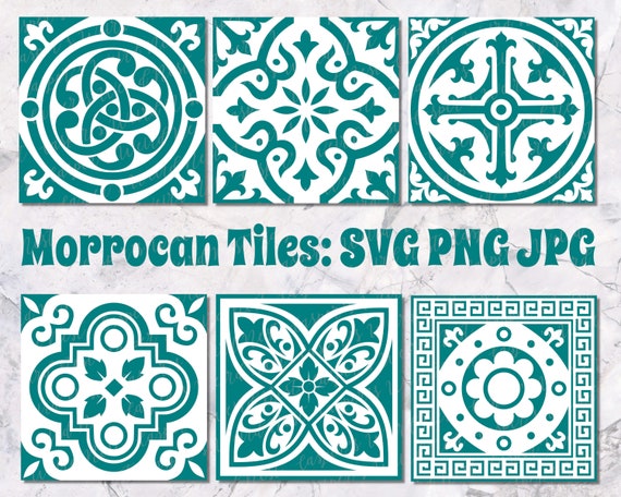 Moroccan Tiles Bundle SVG PNG JPG Commercial Use Instant | Etsy Canada