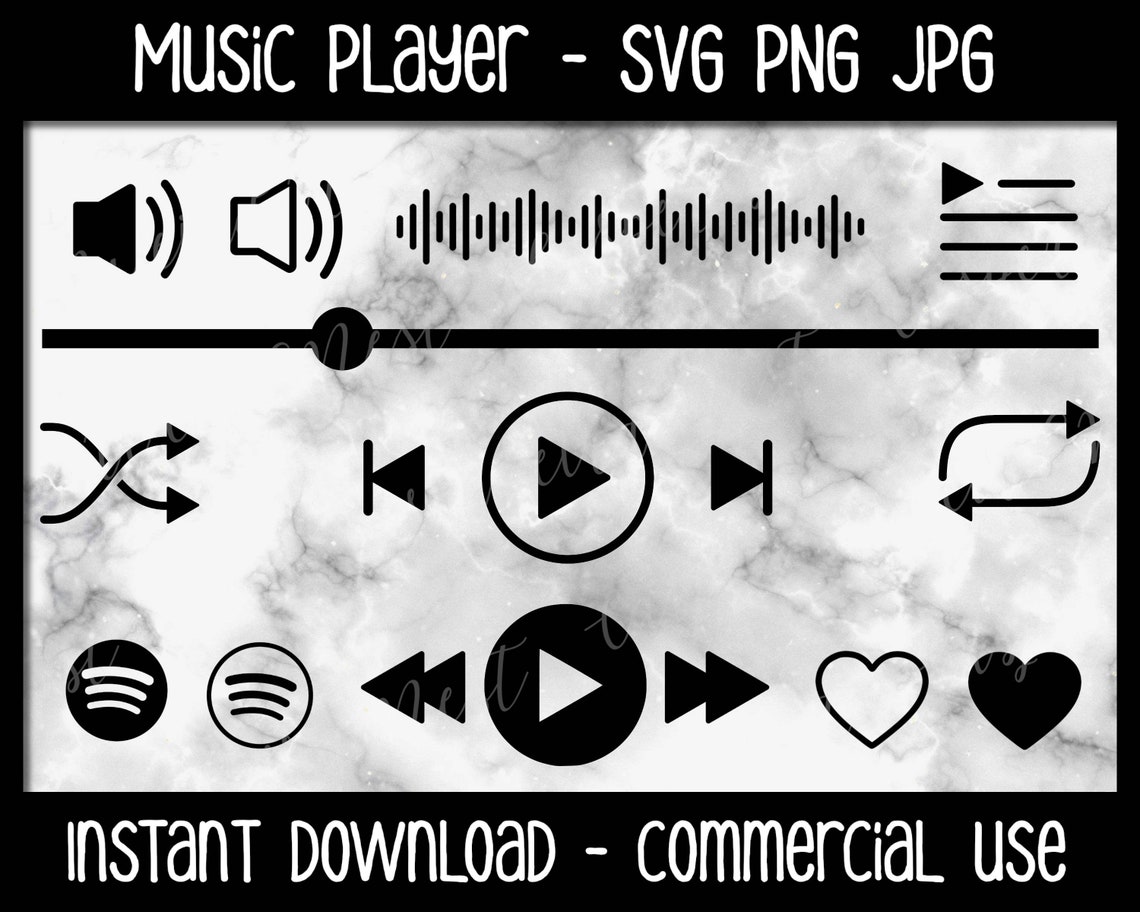 Music Player Bundle SVG PNG JPG Digital Cut Files - Etsy