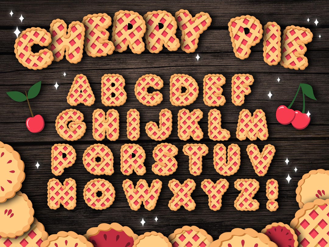Cherry Pie Alphabet - SVG, PNG, JPG, Digital Cut File, Commercial Use ...
