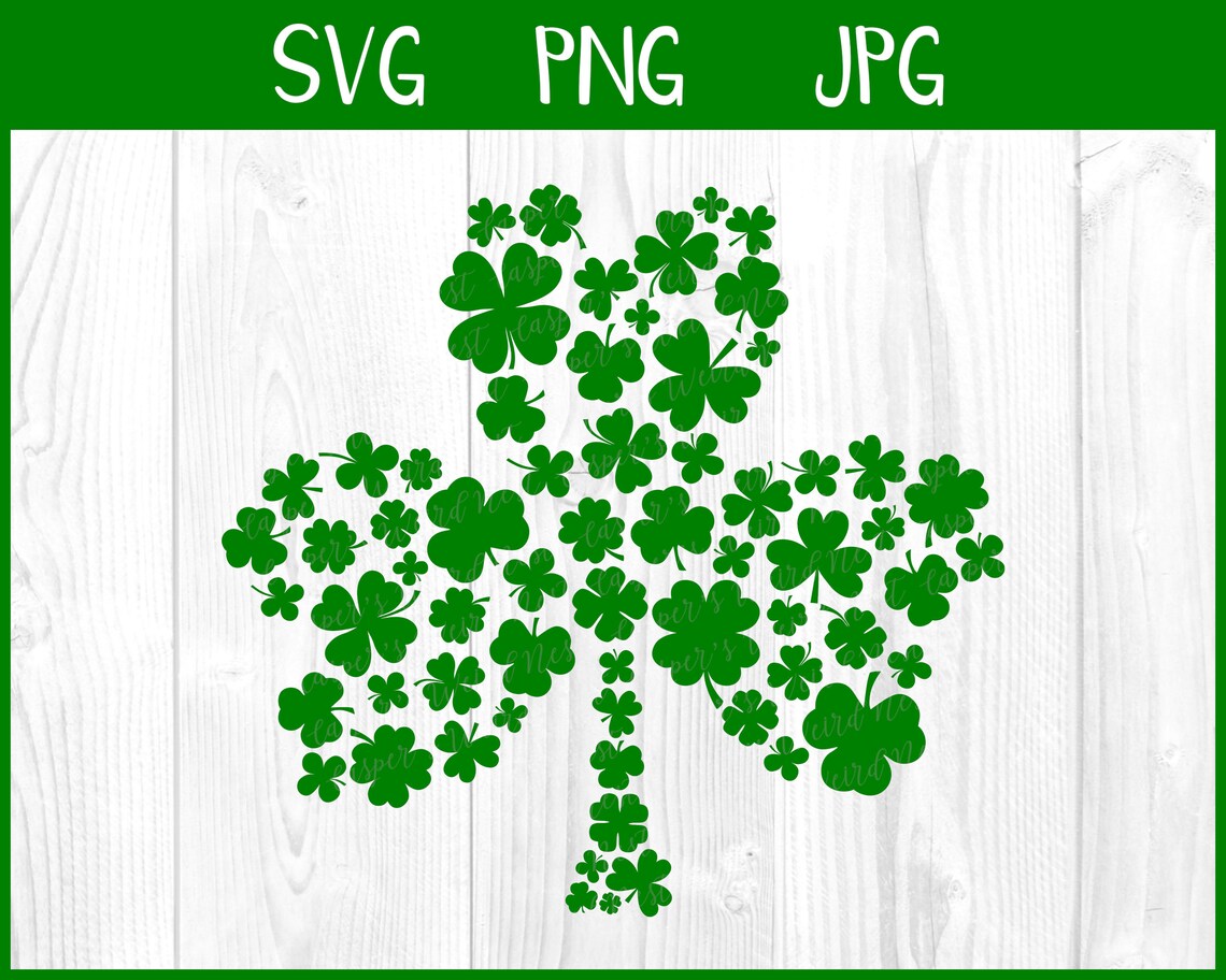 Clover Made From Clovers SVG PNG JPG Commercial Use - Etsy