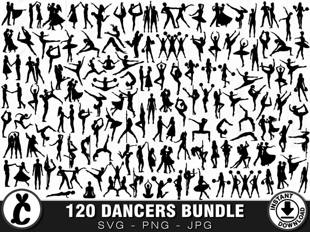Dance Poses Bundle, SVG PNG JPG, Transparent Background, Commercial Use ...