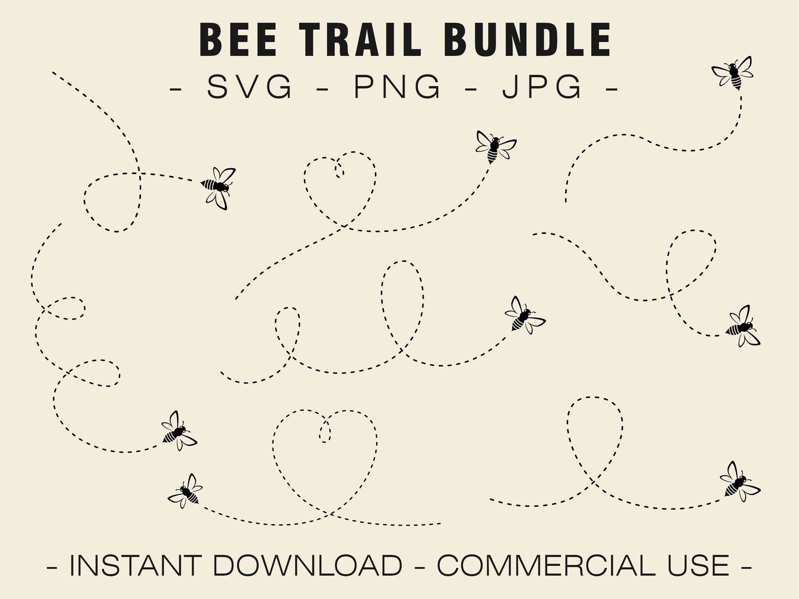 Flying Bee Trails 3 SVG PNG JPG Commercial Use Digital - Etsy UK