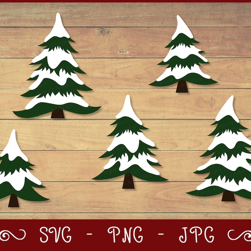 Snowy Fir Tree Clip Art - Etsy