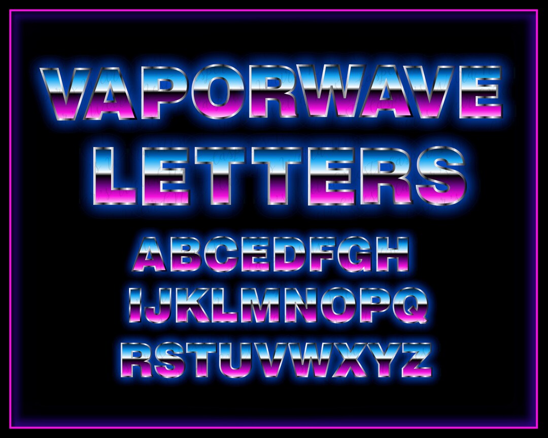 PNG Vaporwave Alphabet, Commercial Use, Instant Download, Futuristic ...