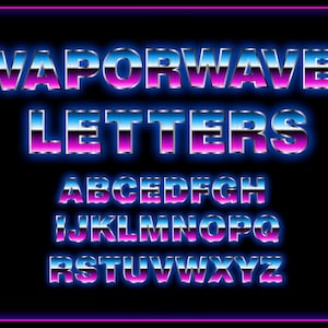 PNG Vaporwave Alphabet, Commercial Use, Instant Download, Futuristic ...
