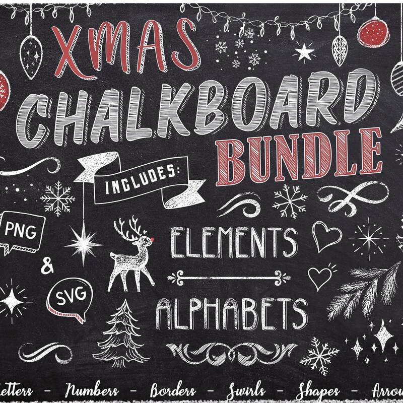 Christmas Chalk Board Designs - Etsy