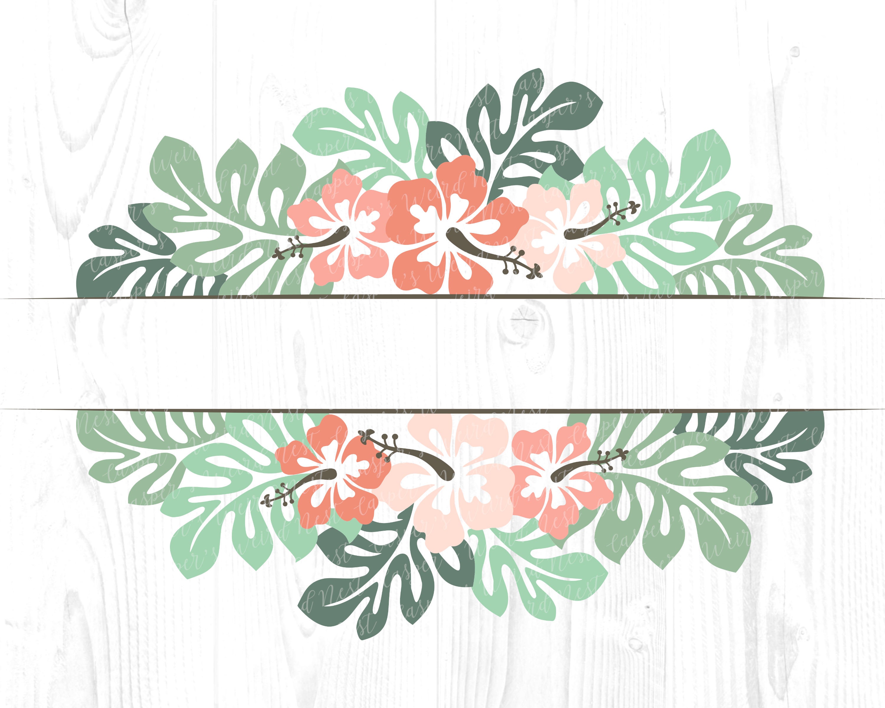 Tropical Monogram SVG PNG JPG Commercial Use Hawaii | Etsy