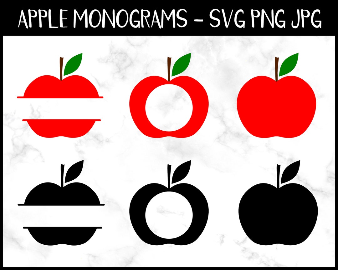 Apple Monograms - SVG, PNG, JPG - Commercial Use, Instant Download ...