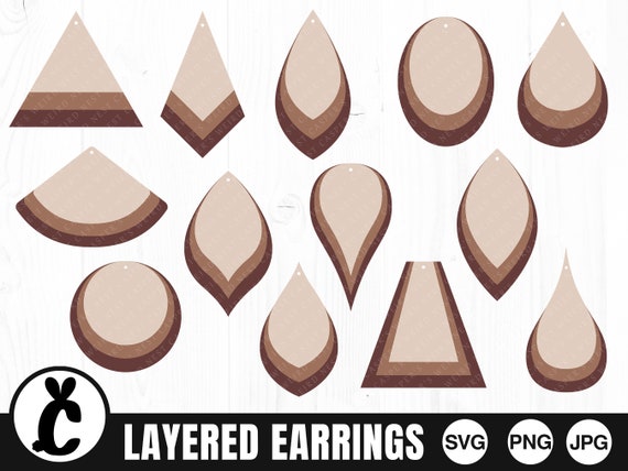 Layered Earring Templates SVG PNG Commercial Use Earring - Etsy