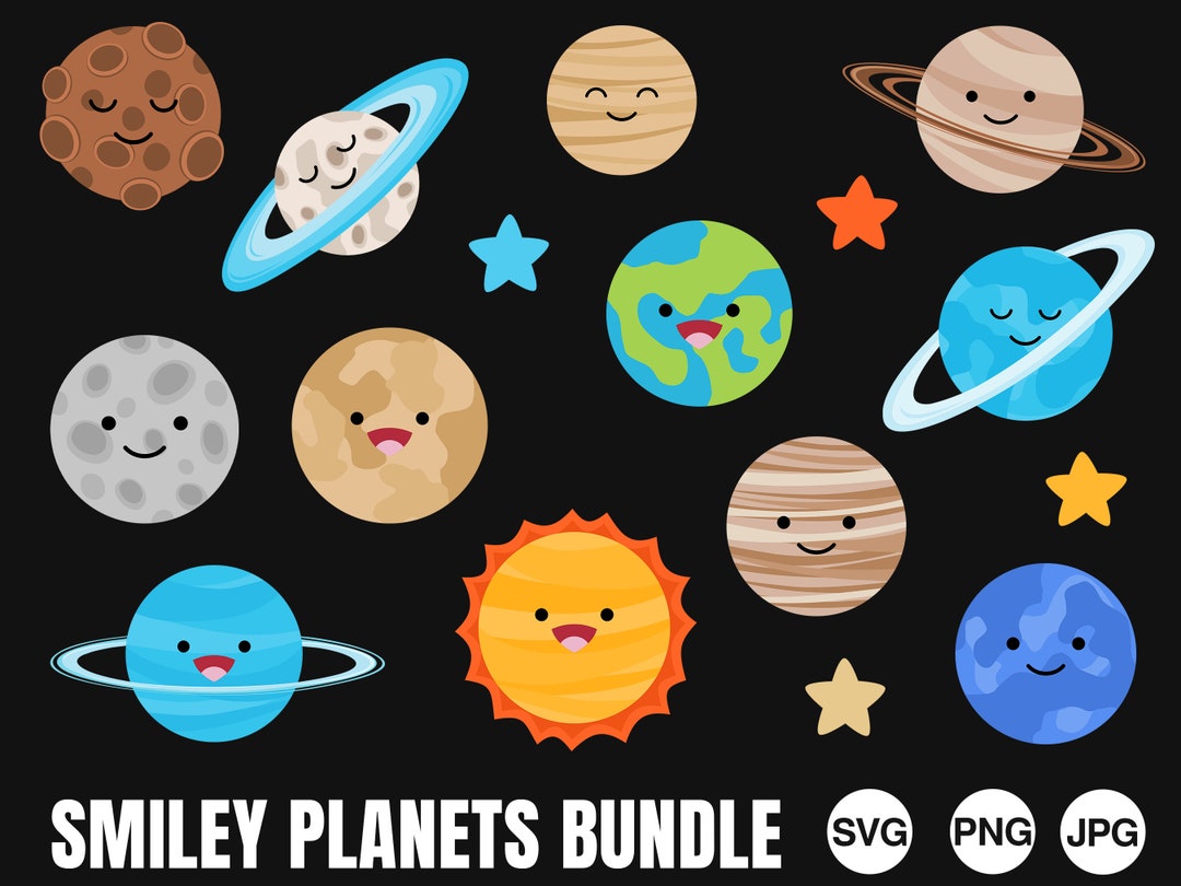Planets Bundle - SVG PNG JPG - Digital Cut File, Commercial Use ...