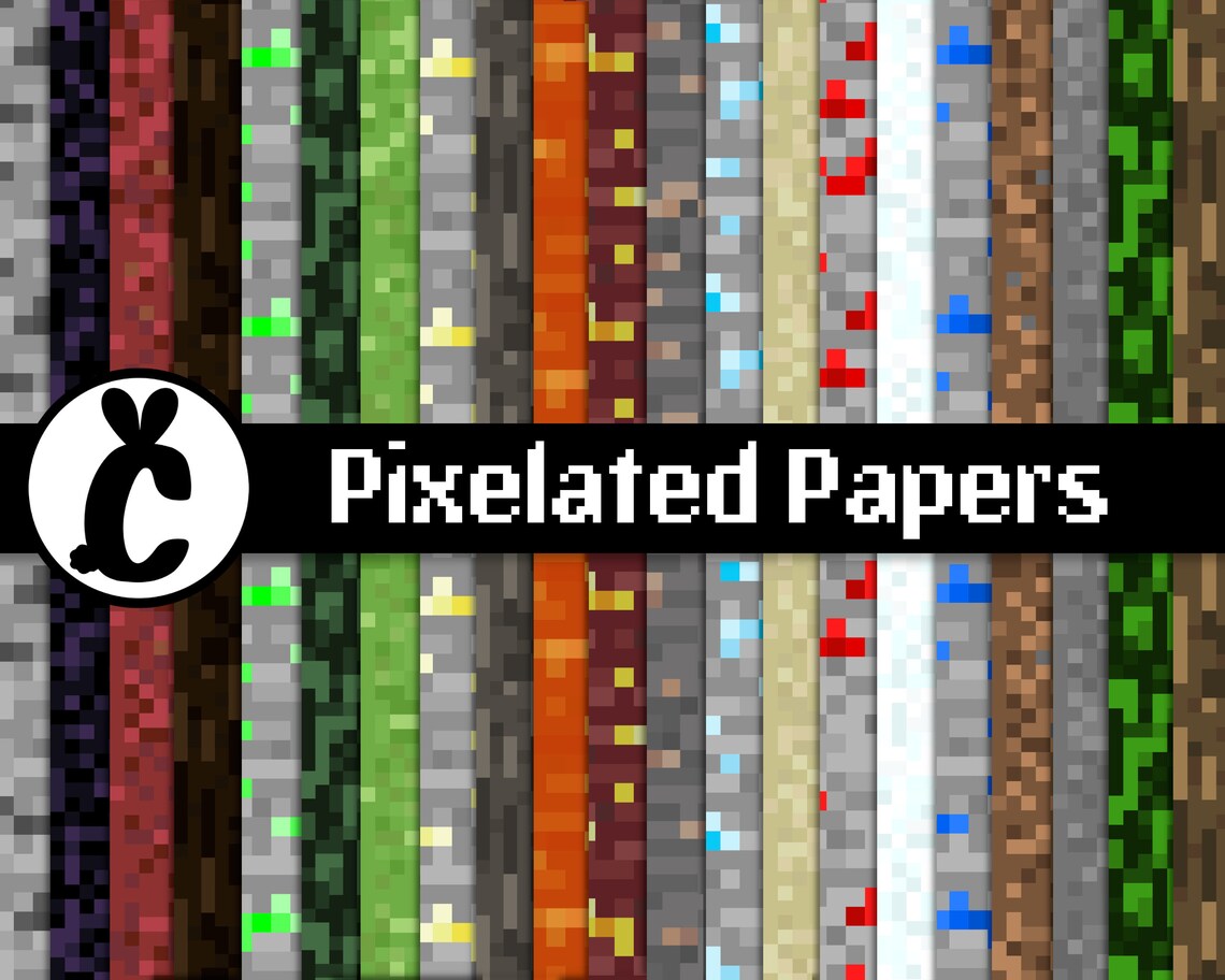 36 Seamless Pixelated Pattern Papers - SVG & PNG - Digital Cut Files ...