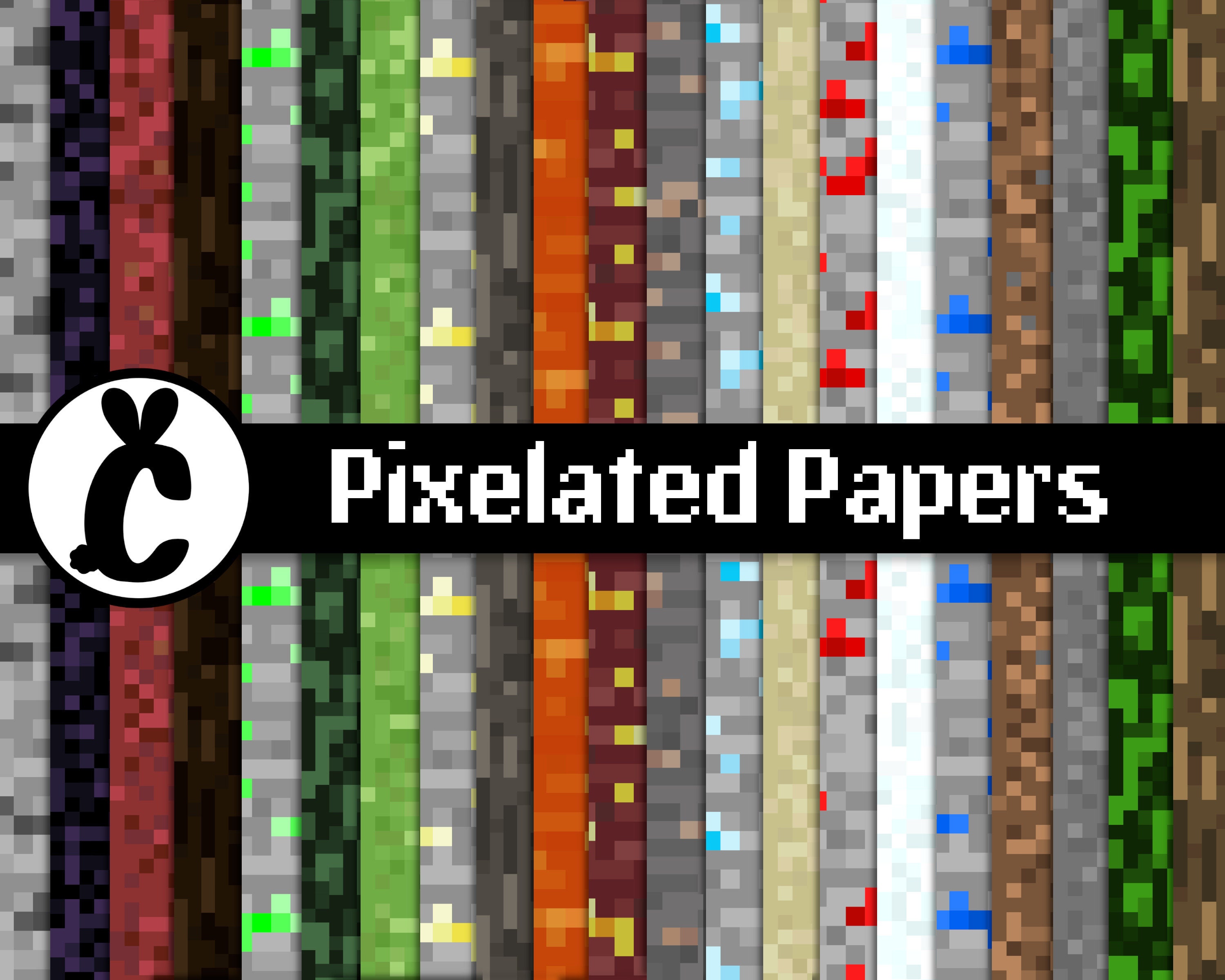 36 Seamless Pixelated Patterns – SVG & PNG, Commercial Use (digital ...