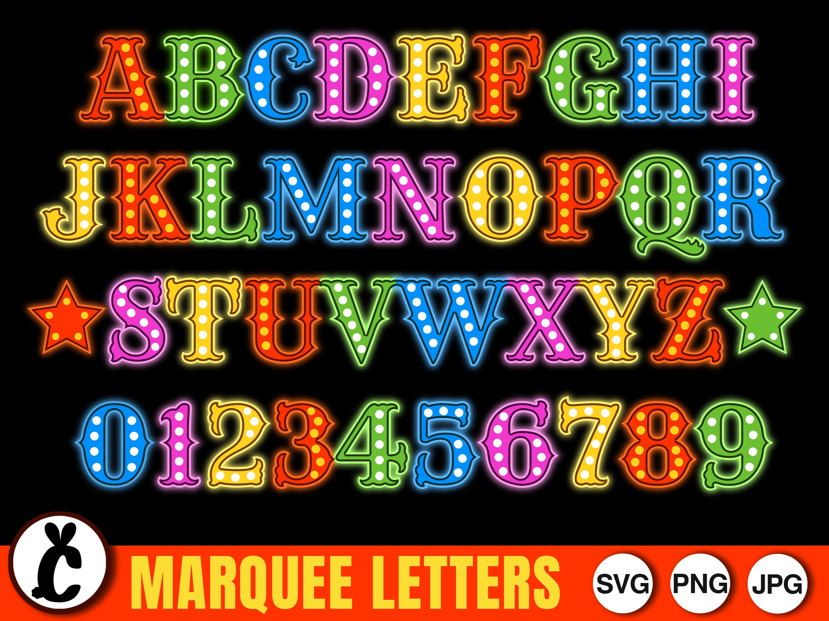 Neon Letters PNG JPG Commercial Use Instant Download - Etsy