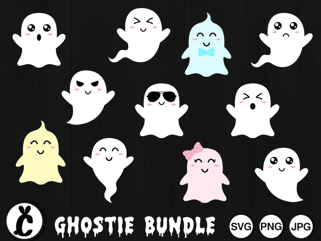 Ghost Bundle - SVG, PNG, JPG - Commercial Use, Instant Download, Ghost ...