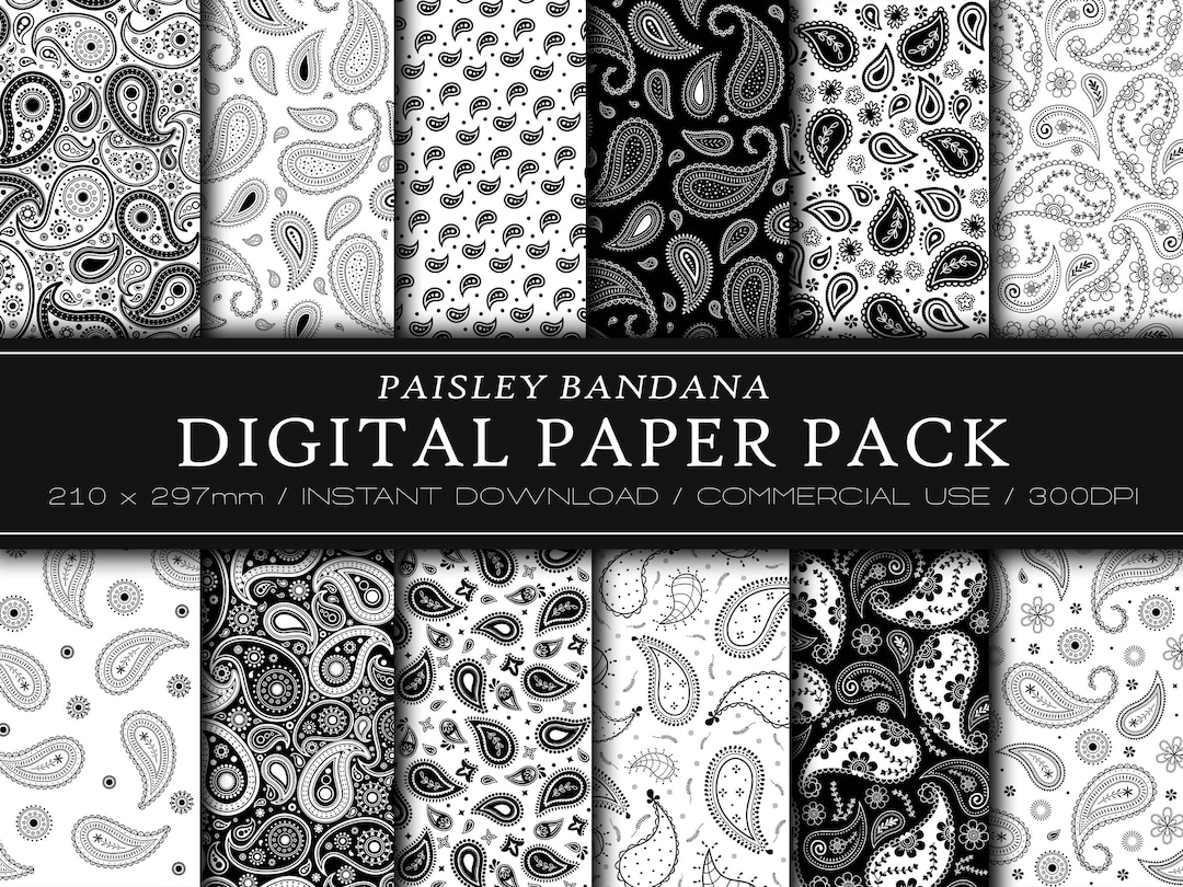 Seamless Bandana Bundle - SVG, PNG, JPG - Digital Cut File, Commercial ...
