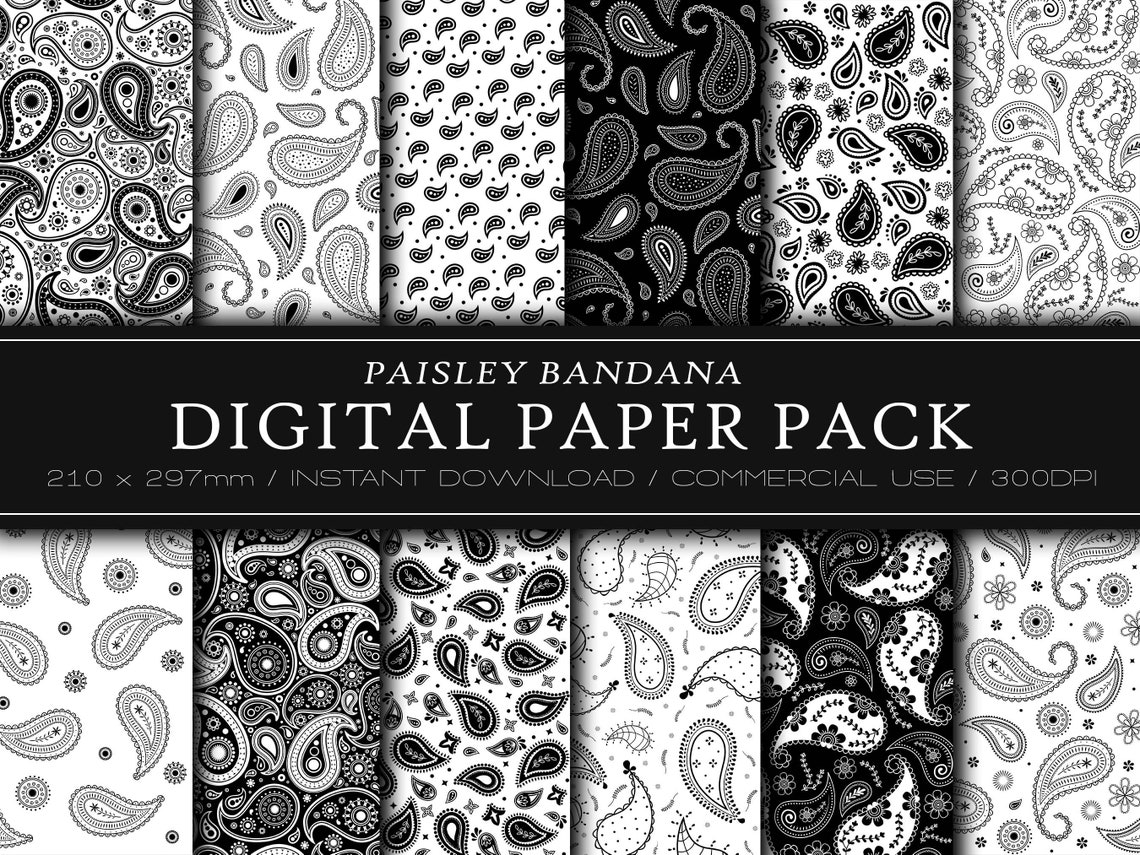 Seamless Bandana Bundle - SVG, PNG, JPG - Digital Cut File, Commercial ...